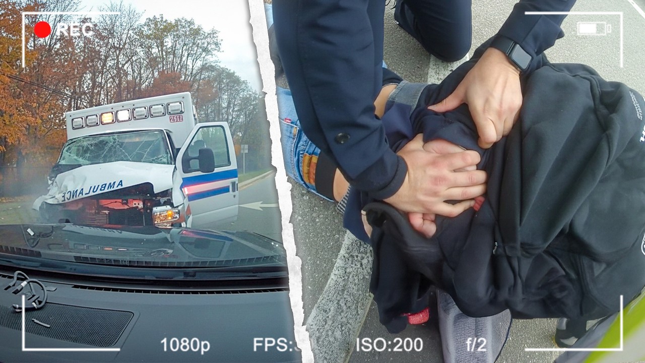 Dashcam Catches Man Steal Ambulance With Patient & Paramedic Inside - YouTube