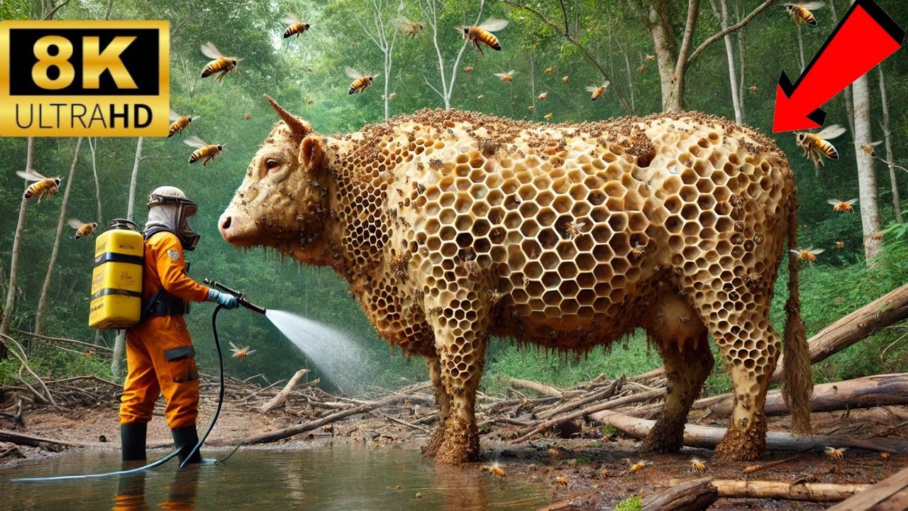 Bees attack on cow rescue team saved cow#humanity #animals#cow# ...