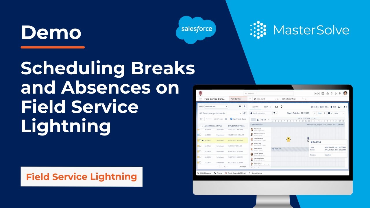 Scheduling Breaks & Absences on Field Service Lightning - YouTube
