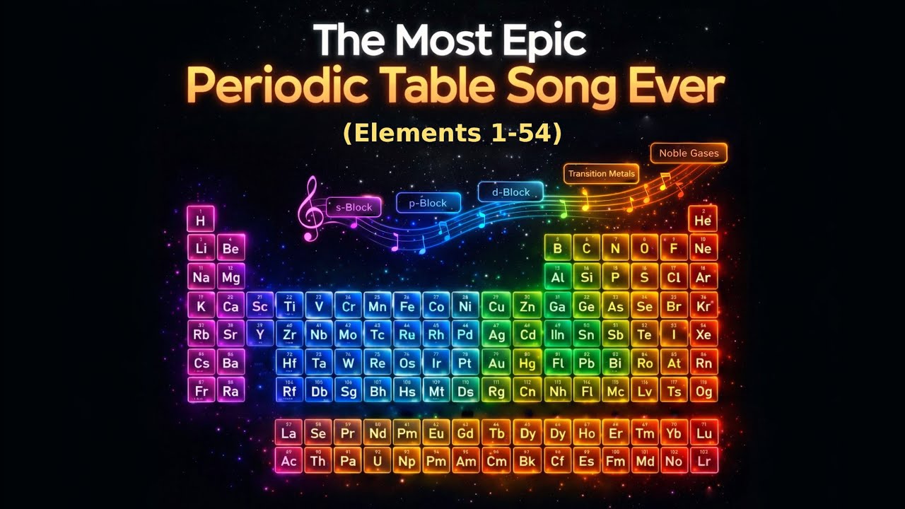 The Most Epic Periodic Table Song Ever (Elements 1-54) | Chemistry ...