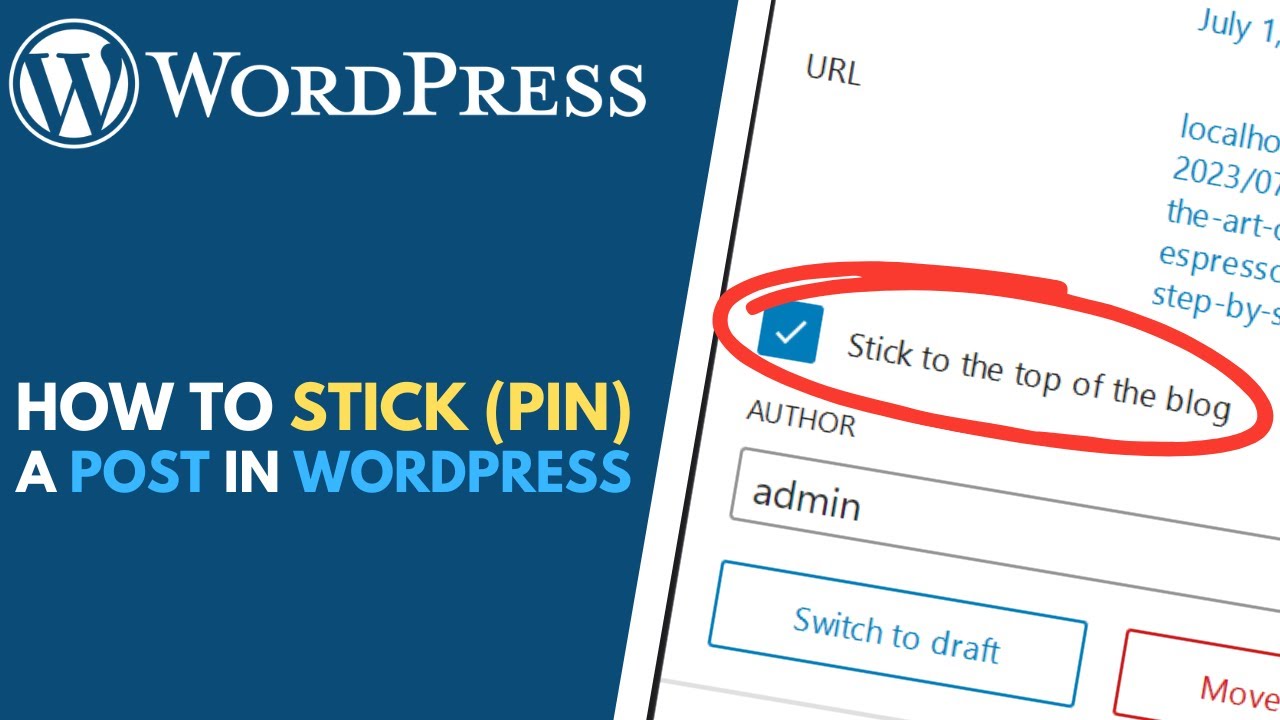 WordPress: How to Stick or Pin a Post to the Top of the Page - YouTube