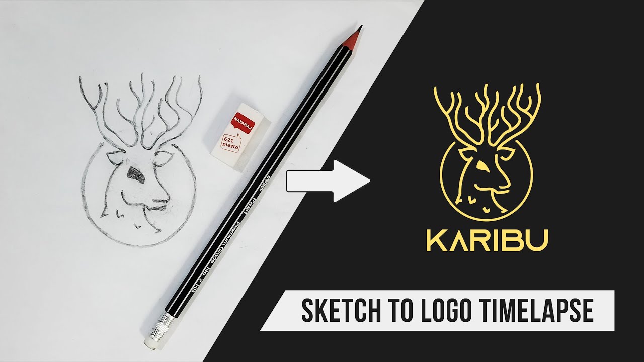 Simple Abstract Logo Design from Sketch | Time lapse - YouTube