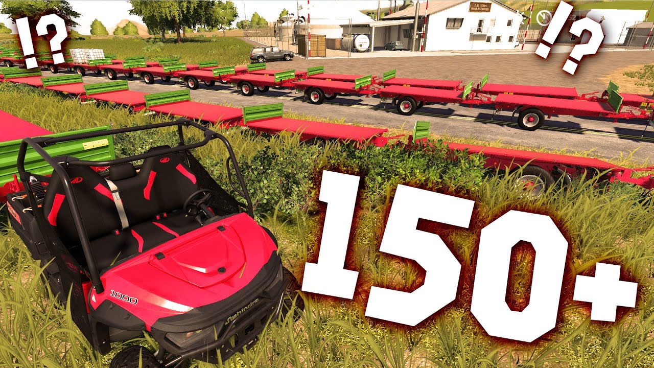Farming Simulator 2019 - fs19 1 Buggy vs 150+ Trailers (+train crash ...