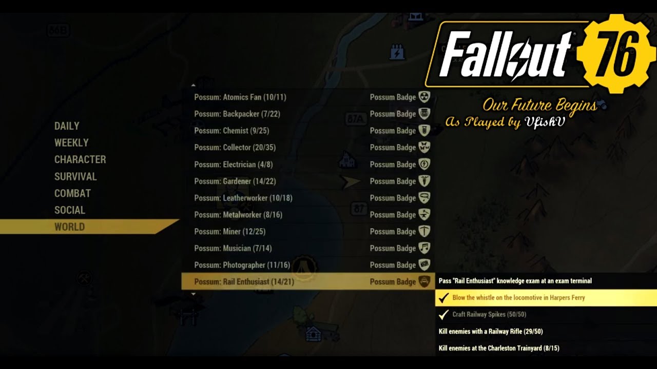 Fallout 76 - Possum Rail Enthusiast - Blow the Whistle on the ...