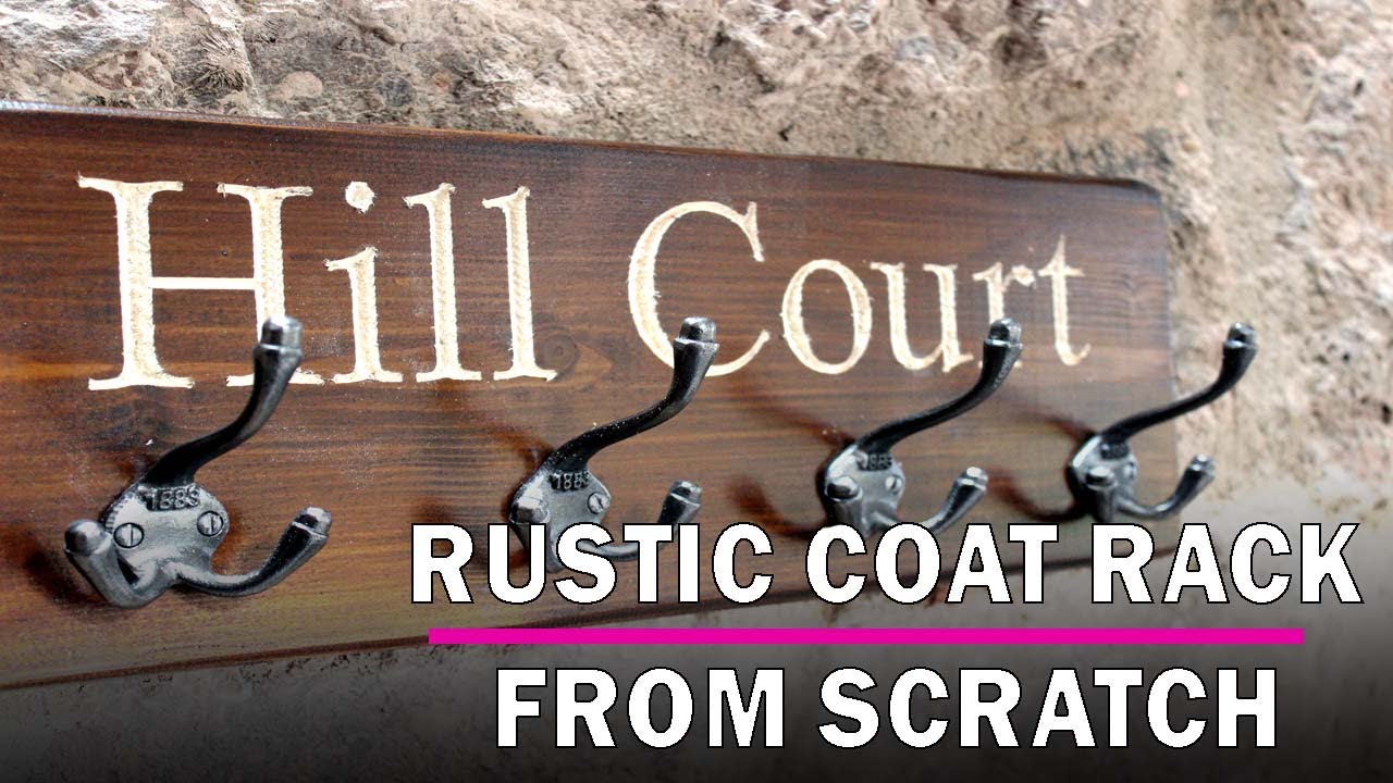 How to make a rustic Coat Rack (using a cnc router - optional) - YouTube