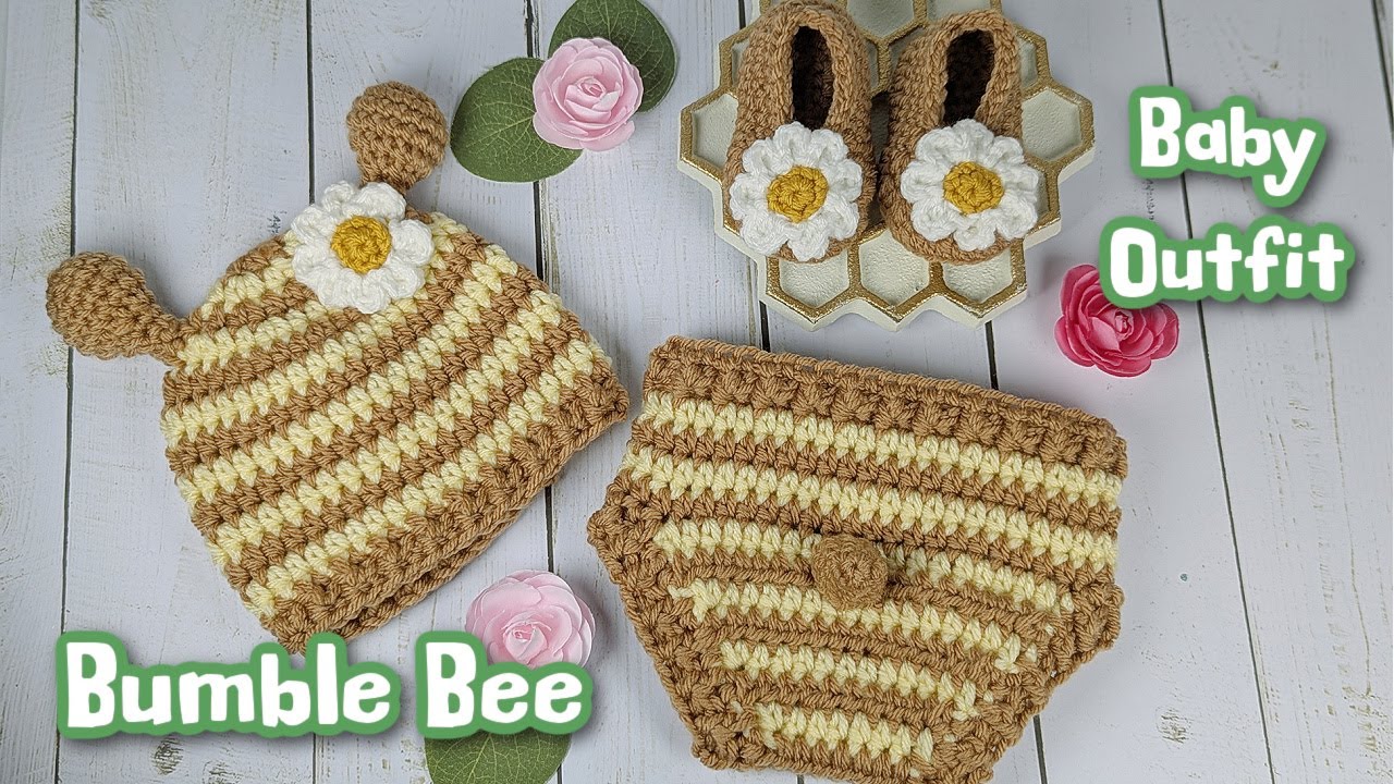 Easy Crochet Baby Bumble Bee Outfit Step By Step Tutorial | 0-3 Month ...