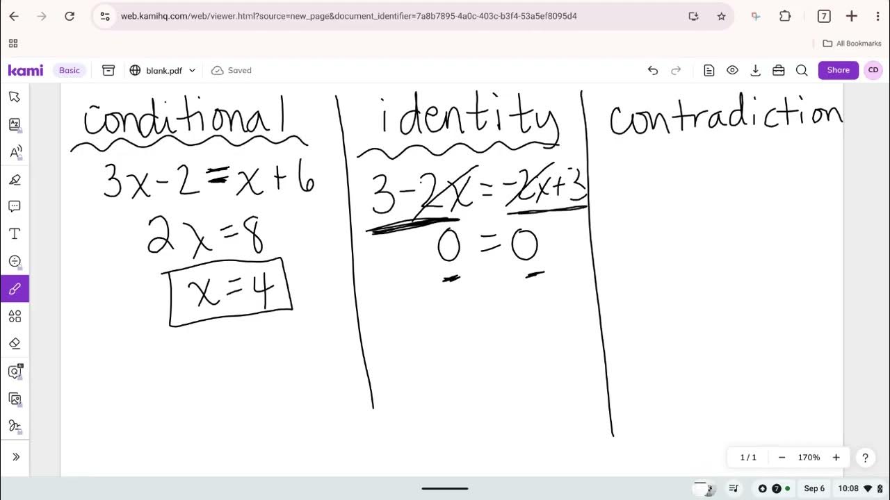 Conditional Equations, Identities, and Contradictions - YouTube