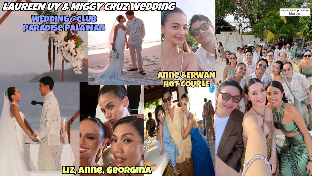 LAUREEN UY AND MIGGY CRUZ BEACH WEDDING. ANNE, DAHLIA AT ERWAN AGAW ...
