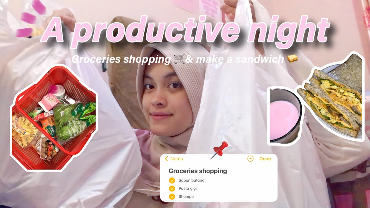 Daily vlog 👩‍🍳 : productive night, mini groceries shopping 🛒, make a ...