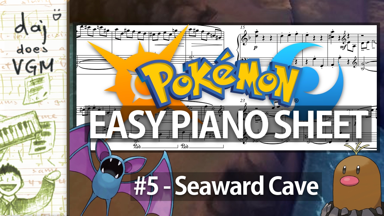 "Seaward Cave" (from "Pokémon SM") || Easy Piano Sheet Music~ - YouTube