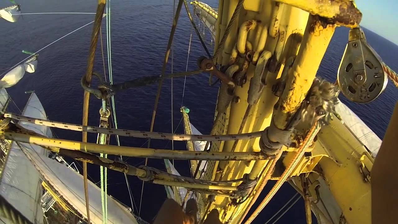 Tall ship "Mir" — Climbing the Fore Mast - YouTube