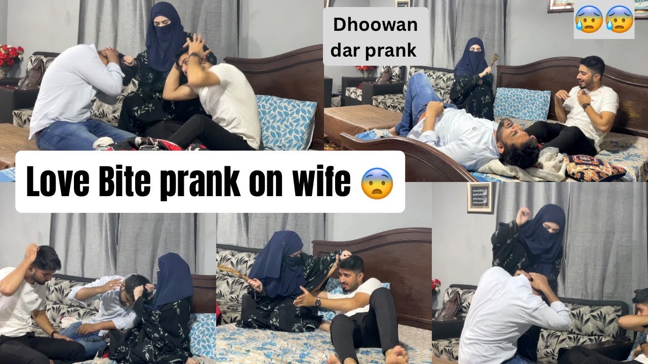 Love bite prank on wife Gone Extremely wrong😰|Horrible Reaction of wife ...