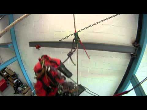 Drop testing back up devices for rope access use - YouTube