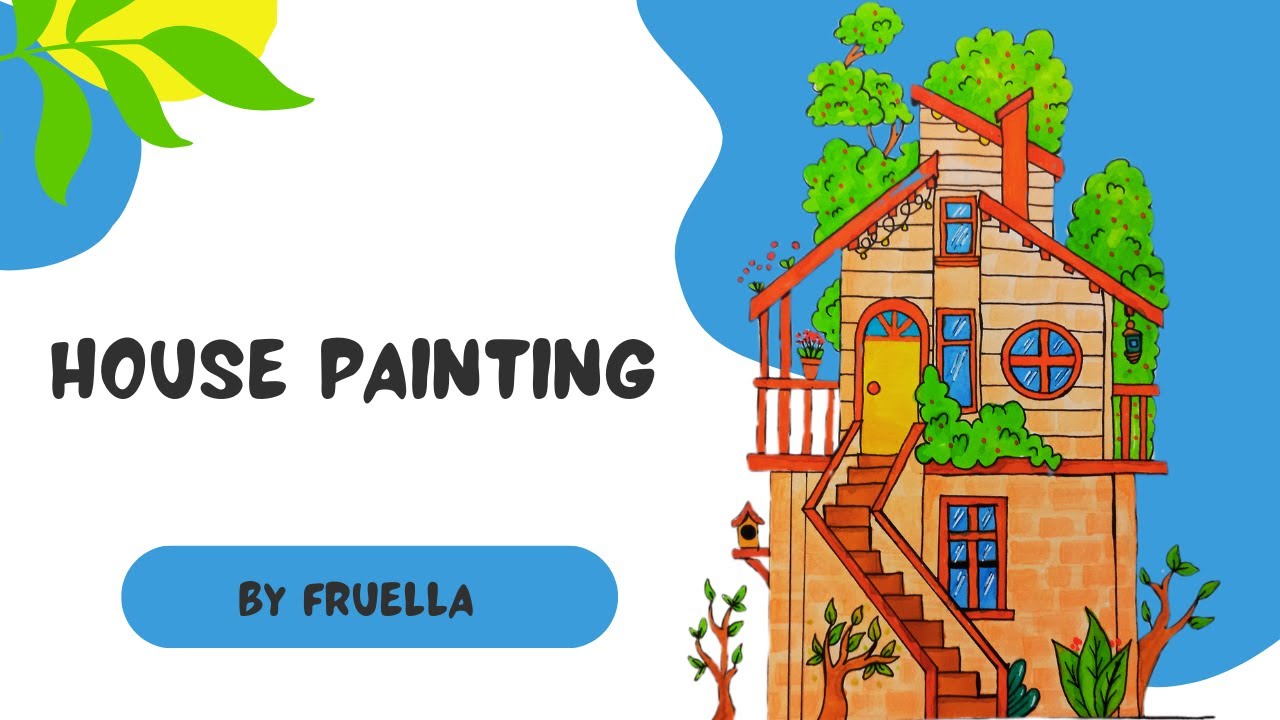 How to draw a villa house - YouTube