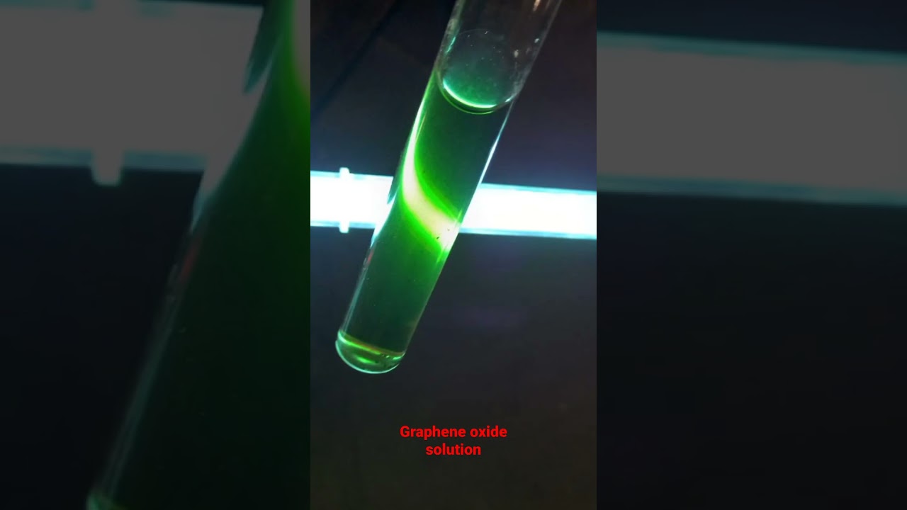 Colour of Graphene Oxide solution under UV light. - YouTube