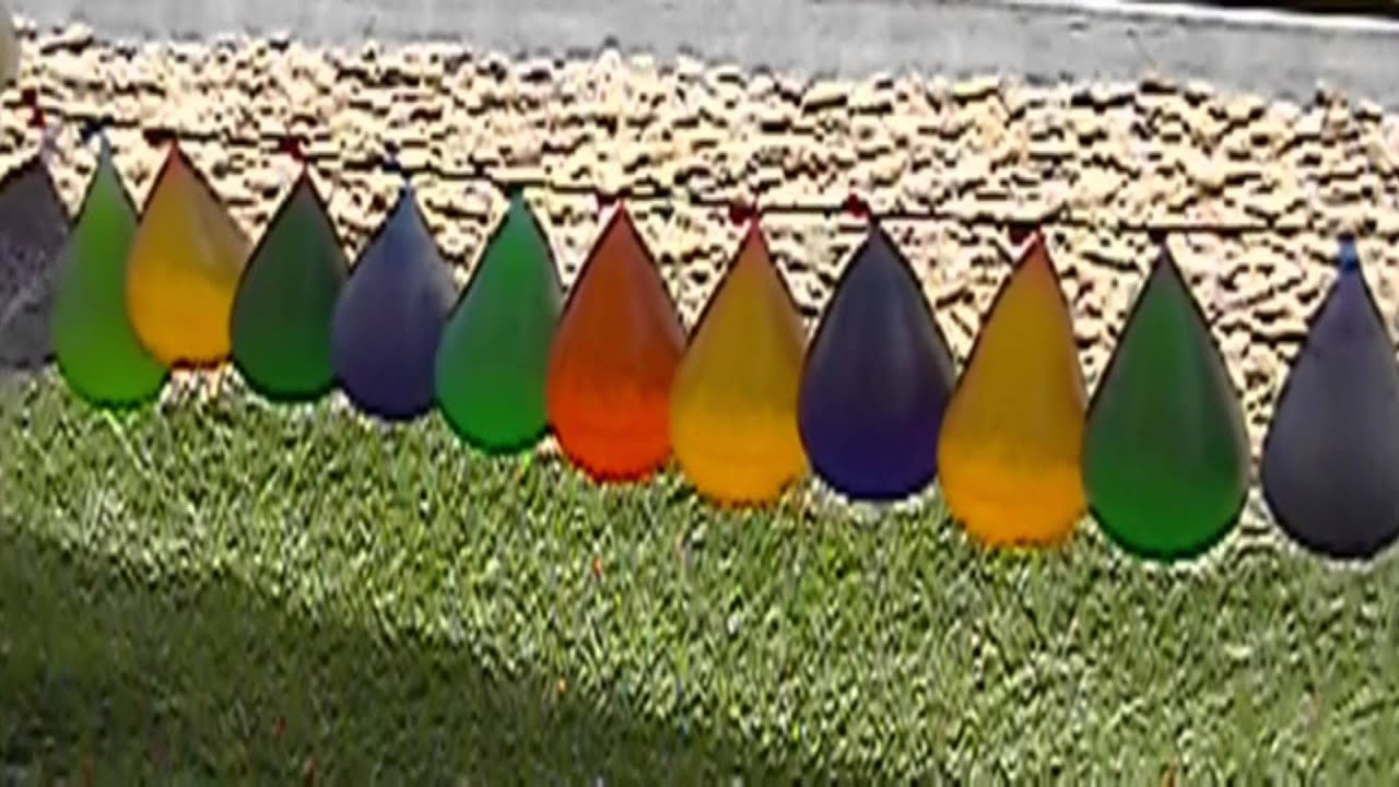 Zip Line Water Balloon Pop 4 Cameras - YouTube