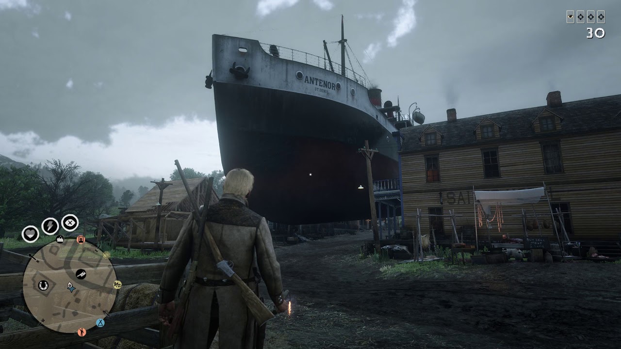 RDR2 Ship in Valentine. I tried to move it, dynamite had no effect ...