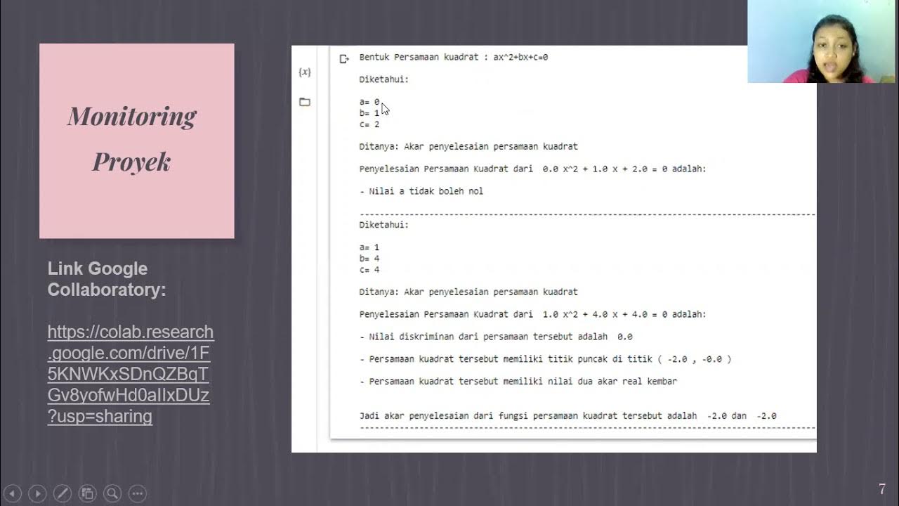 Penyelesaian Persamaan Kuadrat menggunakan python (Proyek Individu ...