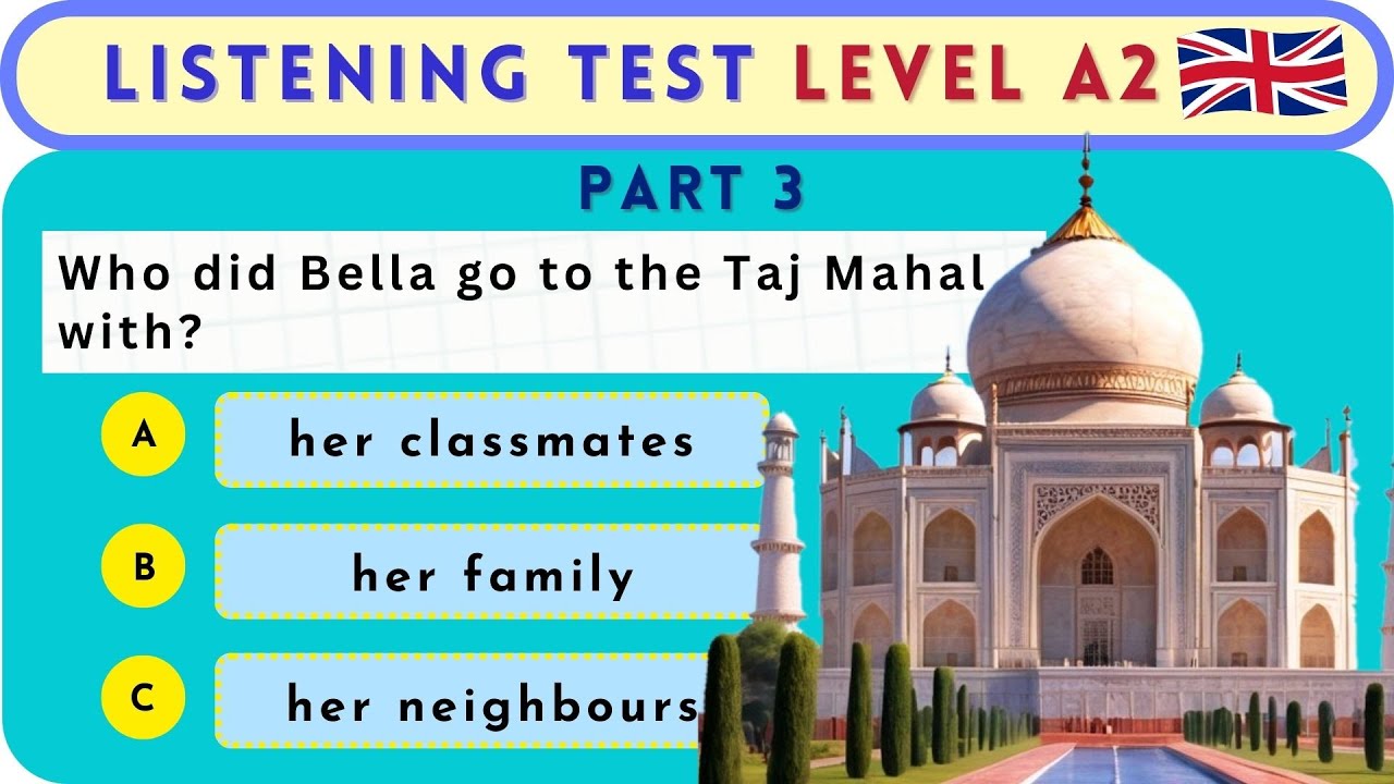 Easy English Listening Test | A2 Level for Beginners - Part 3 - YouTube