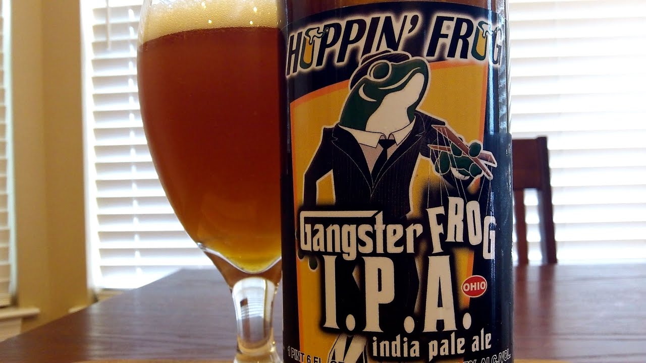 Hoppin' Frog Gangster Frog IPA (7.5% ABV) DJs BrewTube Beer Review #263 ...