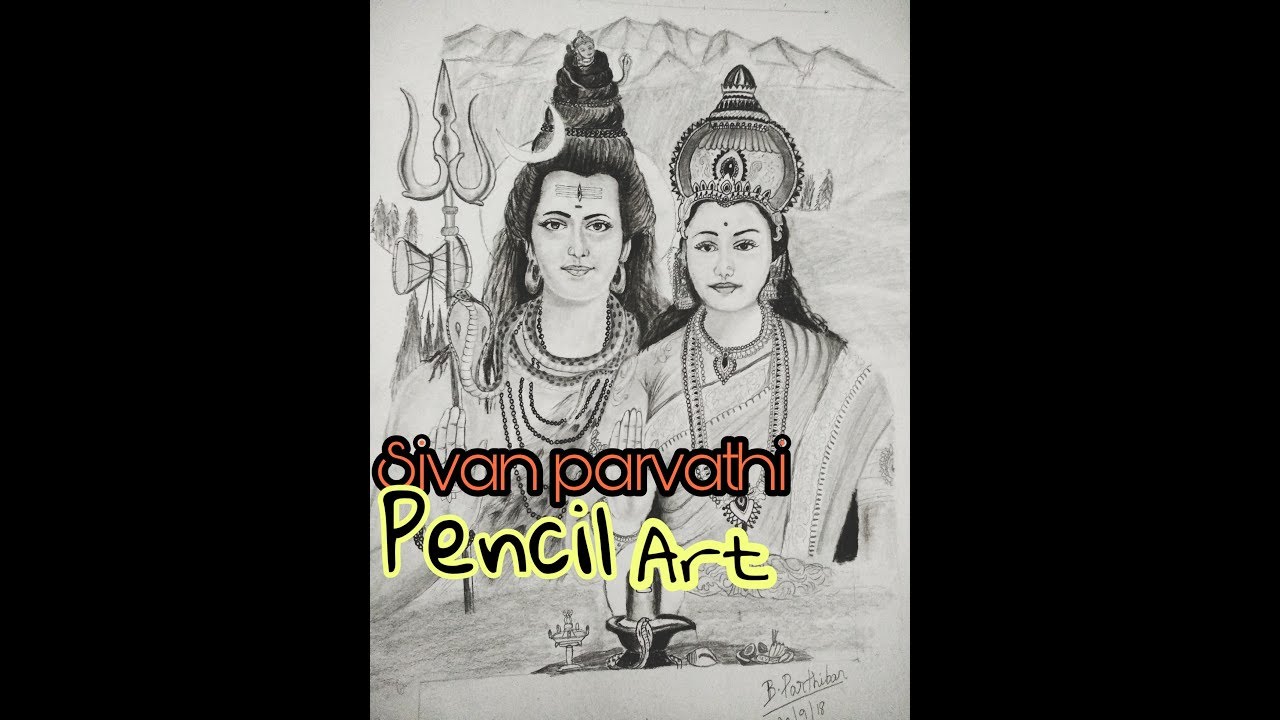 Sivan parvathi pencil arts #4 - YouTube