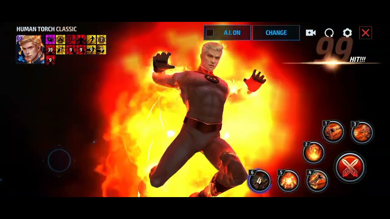 Human Torch in Classic suit skills preview | Marvel Future Fight - YouTube