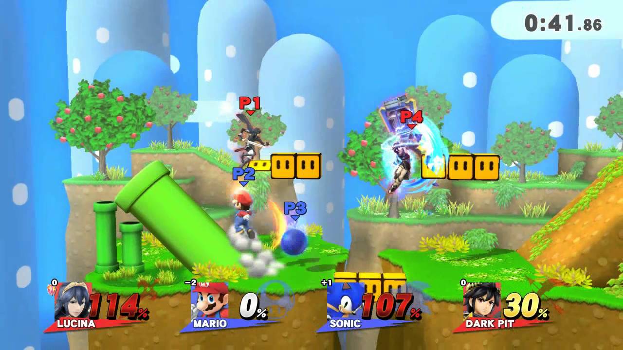 Super Smash Bros Wii U Online Battle Lucina & Dark Pit vs. Mario ...