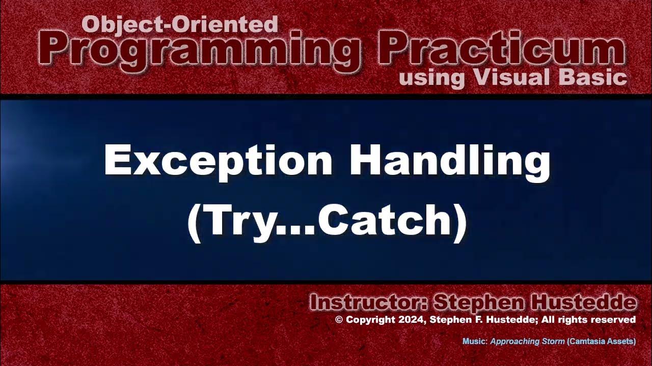 OOP Programming (VB) - 04A Exception Handling with Try...Catch - YouTube