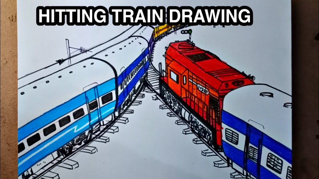 HITTING TRAIN DRAWING I ARTIST MUNDA - YouTube