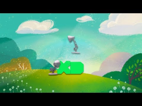 Two Luxo Lamps Spoof Disney XD Logo