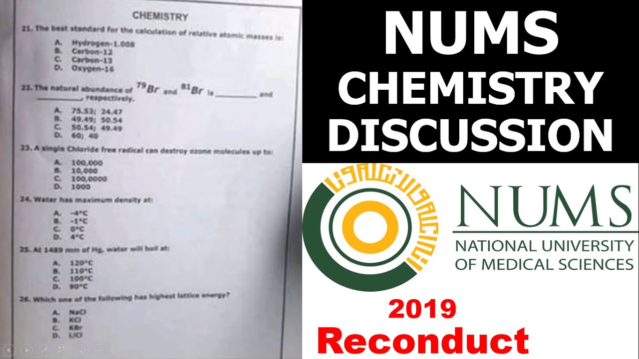 NUMS CHEMISTRY | NUMS PAST PAPERS | NUMS PAST PAPER | NUMS PAPER ...