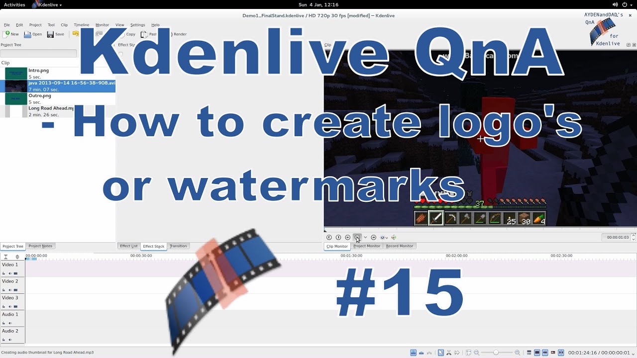 KdenLive QnA #15 - How to create watermarks or logo's - YouTube