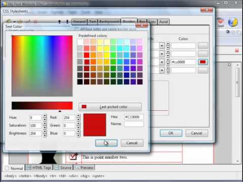 Kompozer Video #8. CSS part III: Custom Styles - YouTube