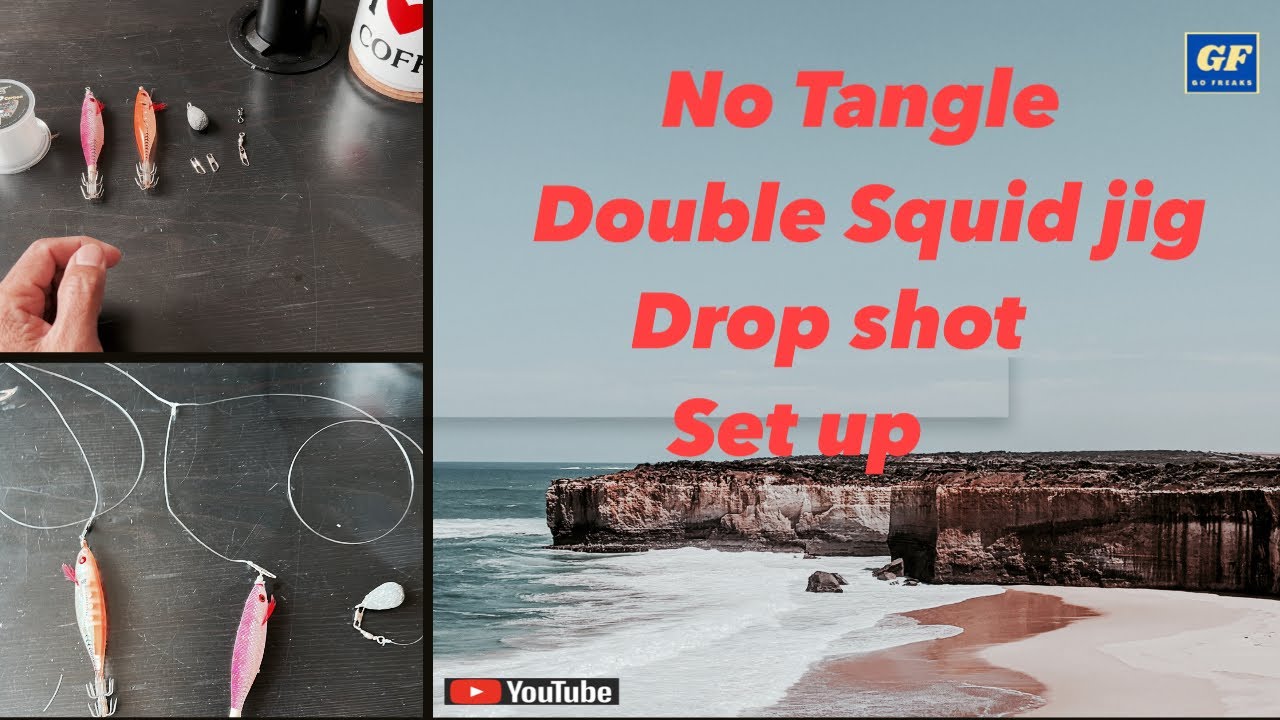 V52 No Tangle, No Hassle Double Squid jigs Drop Shot Set up,,!! - YouTube