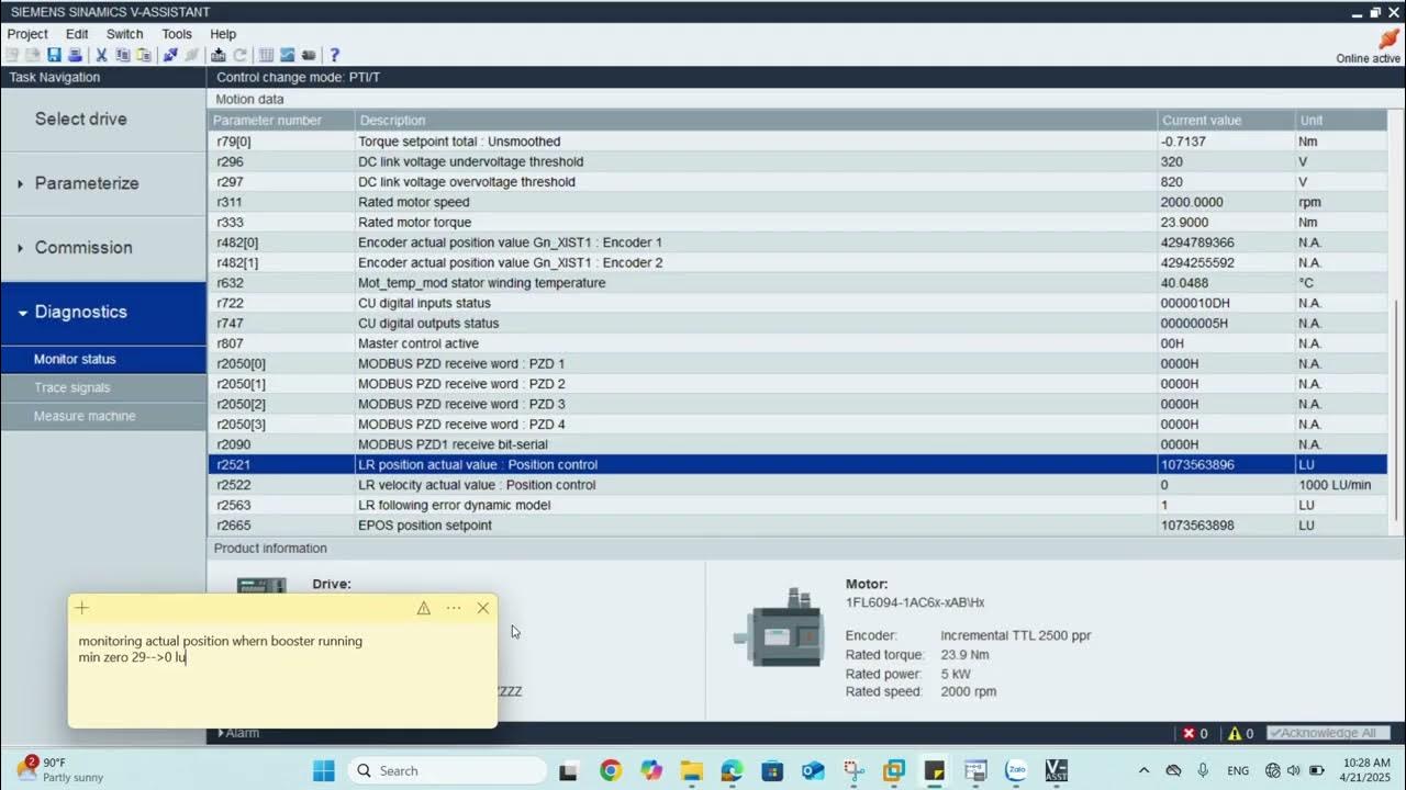 Reading Actual Position from Incremental Encoder and Siemens Integrated Servo Motor - YouTube