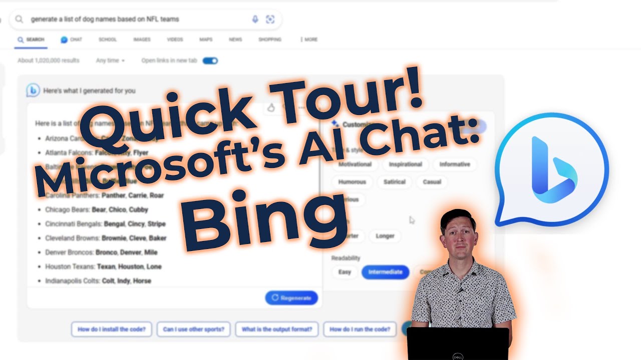 Microsoft's AI Chatbot - Bing | Quick Tour - YouTube