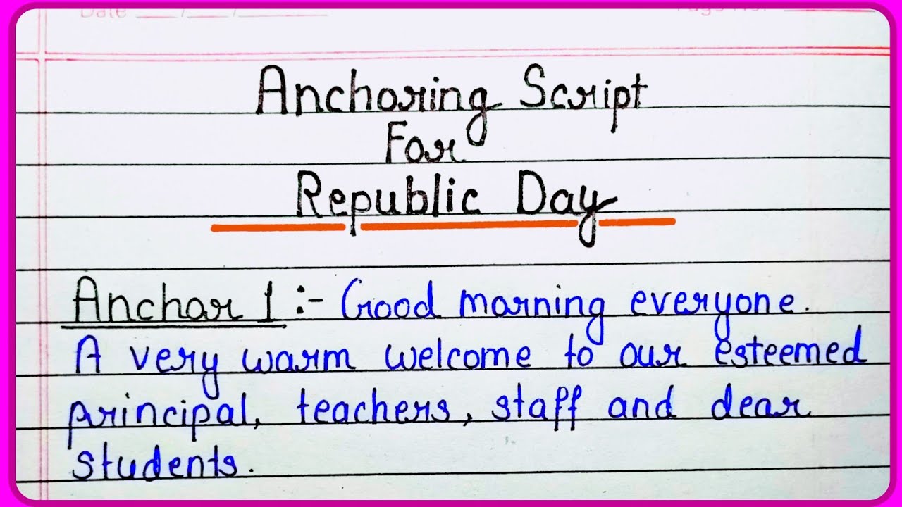 Anchoring Script for Republic Day for 2 Anchors 2025 // Republic Day ...