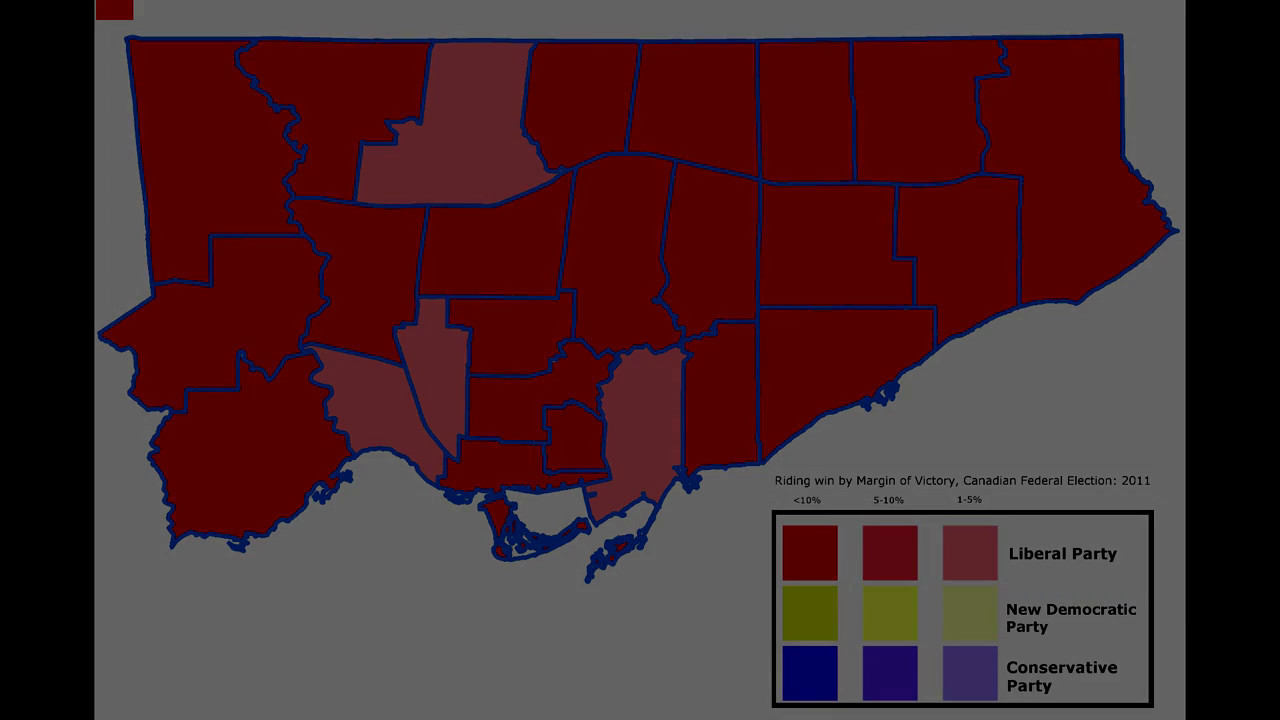 2015 Canadian Federal Election - Toronto Map - YouTube