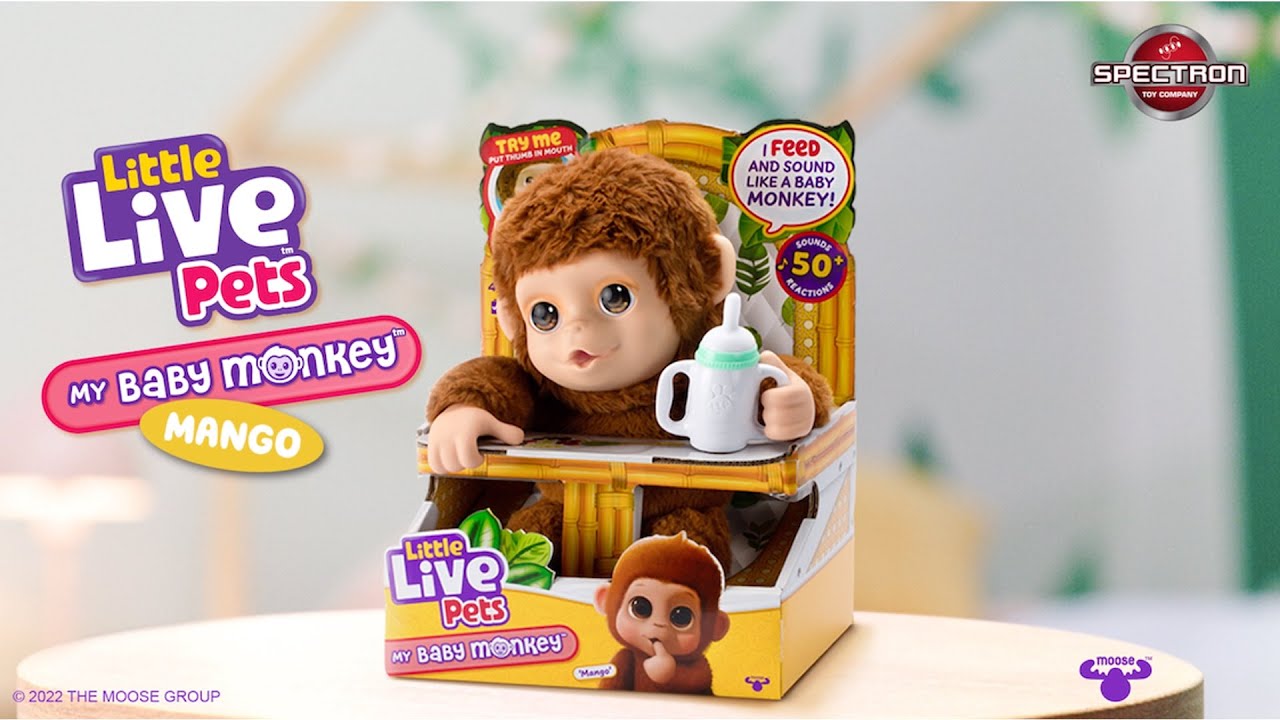 My Baby Monkey Mango - Interactieve Aap knuffel - YouTube