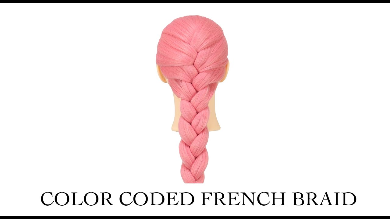 Color coded French braid tutorial - YouTube