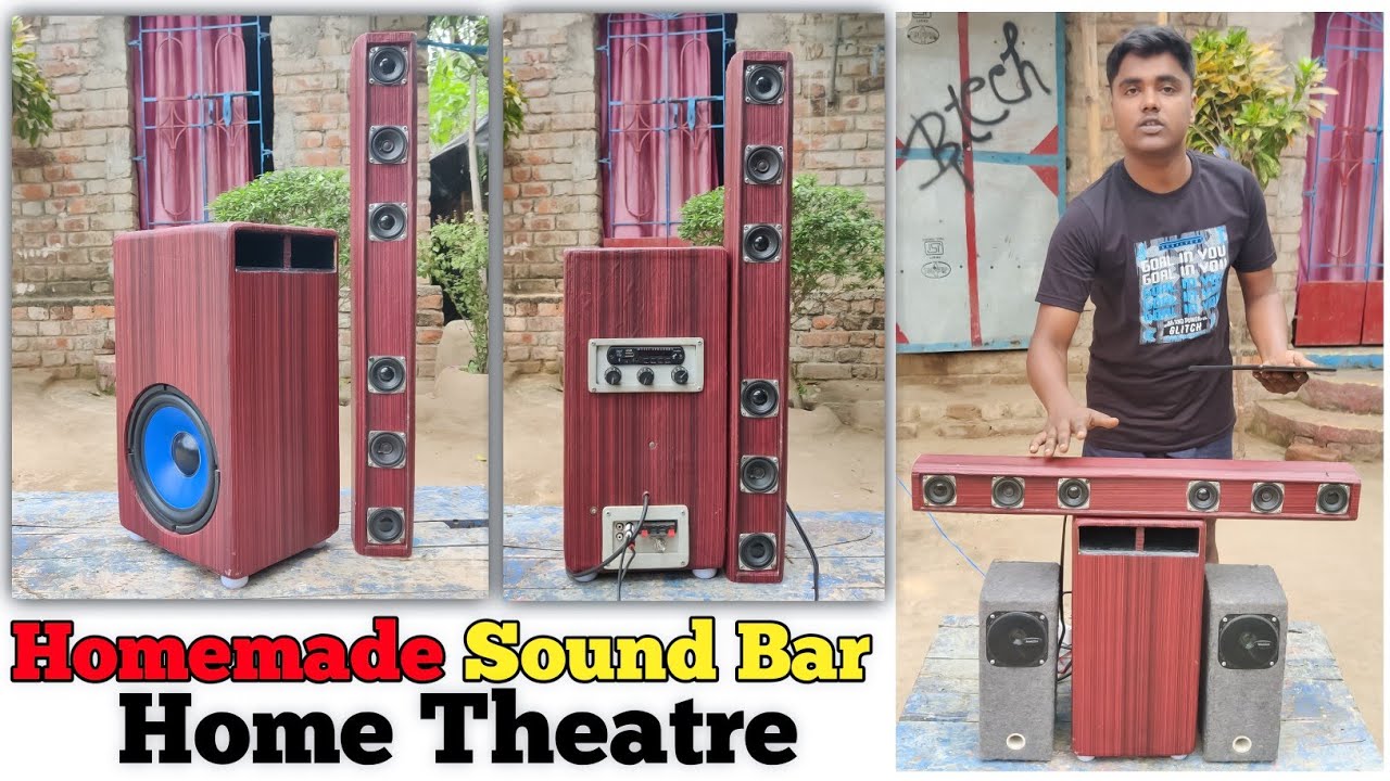 How to make home theatre sound bar making homemade sound bar - YouTube