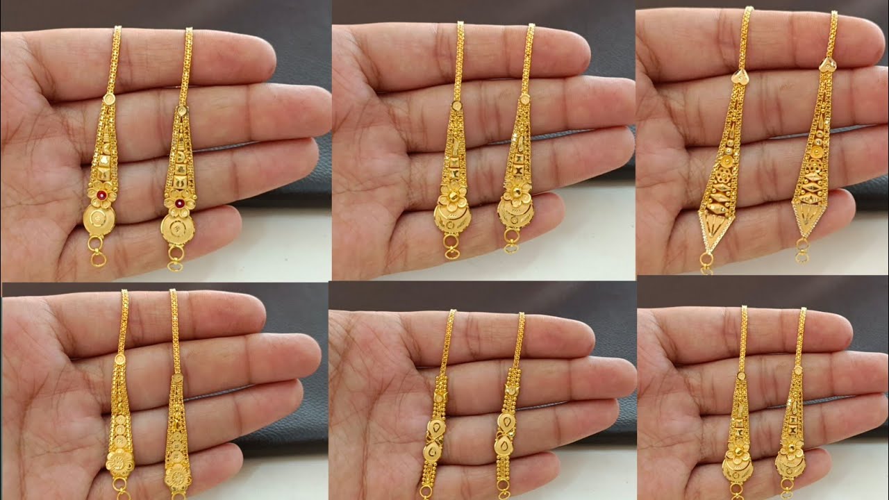 latest gold ear chain design with weight and price || light weight kan ...
