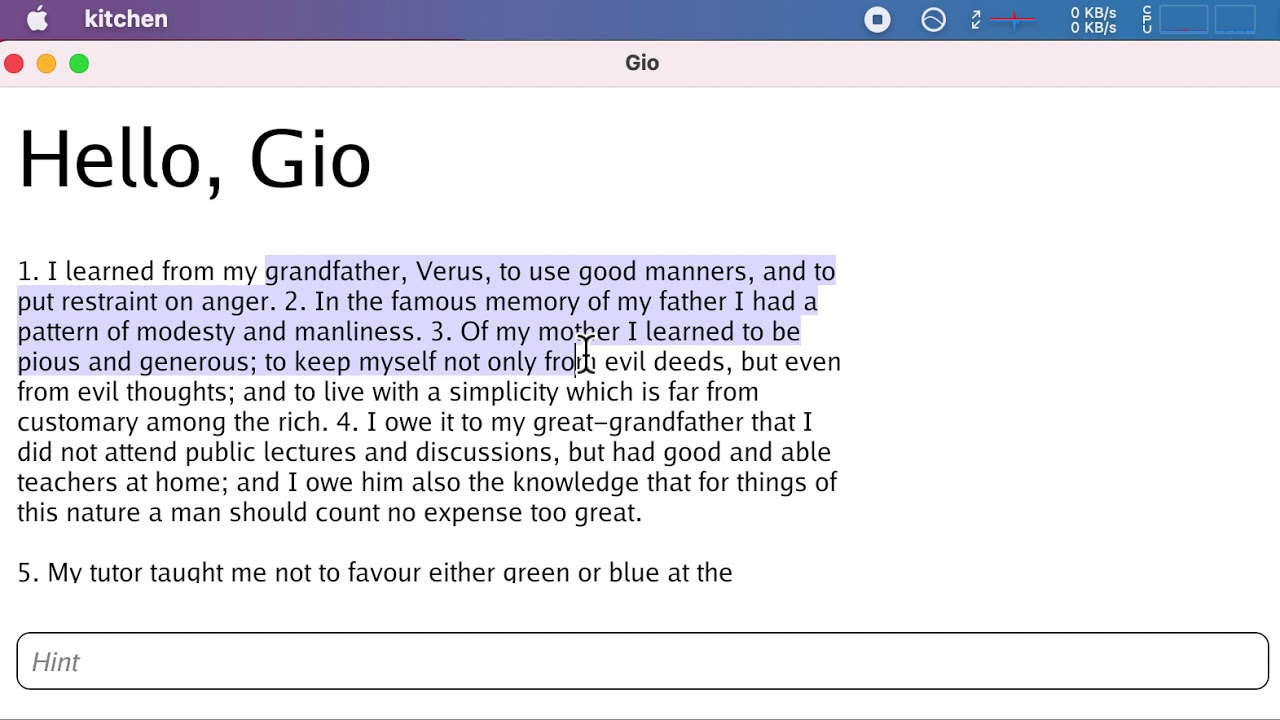 Gio GUI toolkit editor selection demo - YouTube