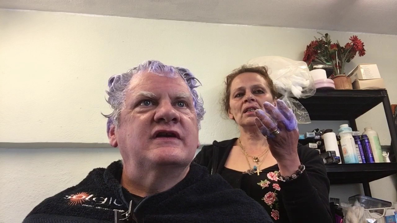 in the salon having a BLUE RINSE - YouTube