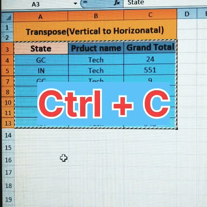 Change data from columns to row( or vice versa) - Transpose in Excel #shorts #2022 #exceltips ...