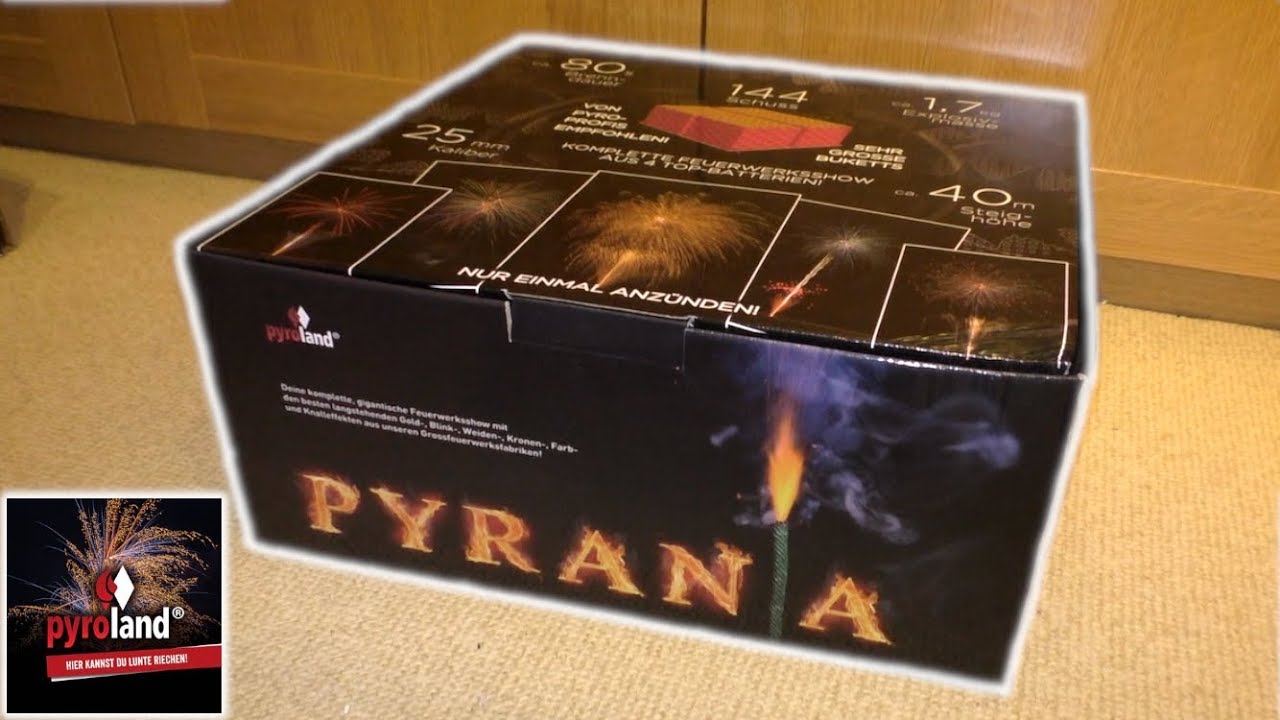 PYROLAND PYRANIA | 144 SCHUSS VERBUNDFEUERWERK 🎆 99,00€ - YouTube