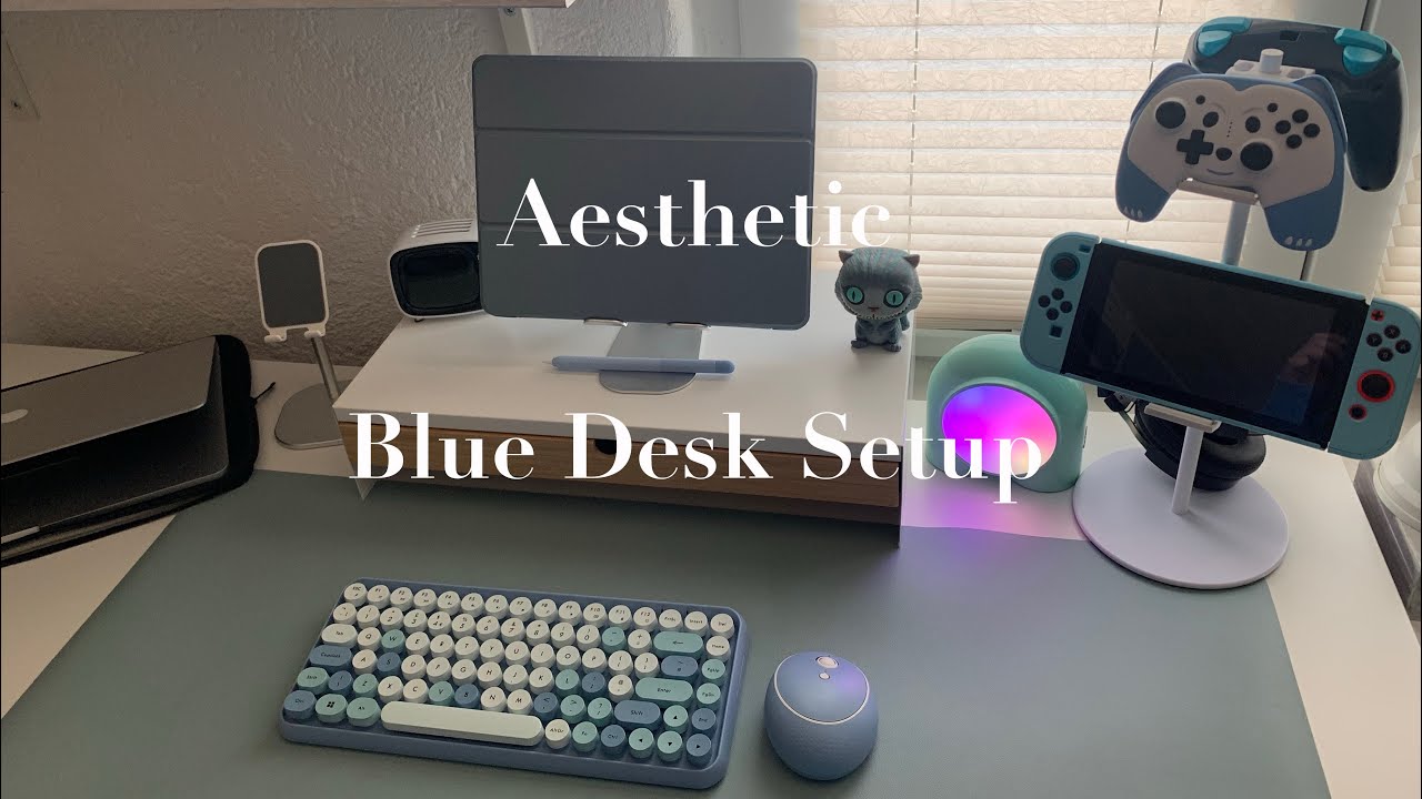 Aesthetic Blue Desk Setup💙 🎮 Unboxing Kawaii Nintendo Switch GeekShare ...
