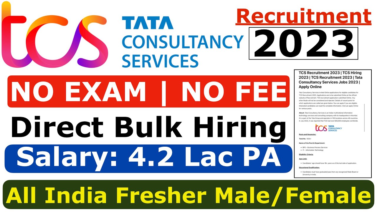 TCS Recruitment 2023| TCS hiring Freshers | Latest Hiring | TCS JOBS ...