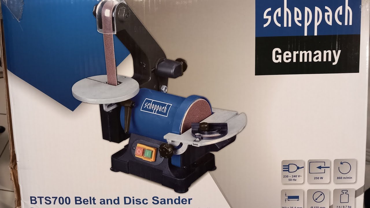 SCHEPPACH BTS700 belt & disc sander Unboxing & review. - YouTube