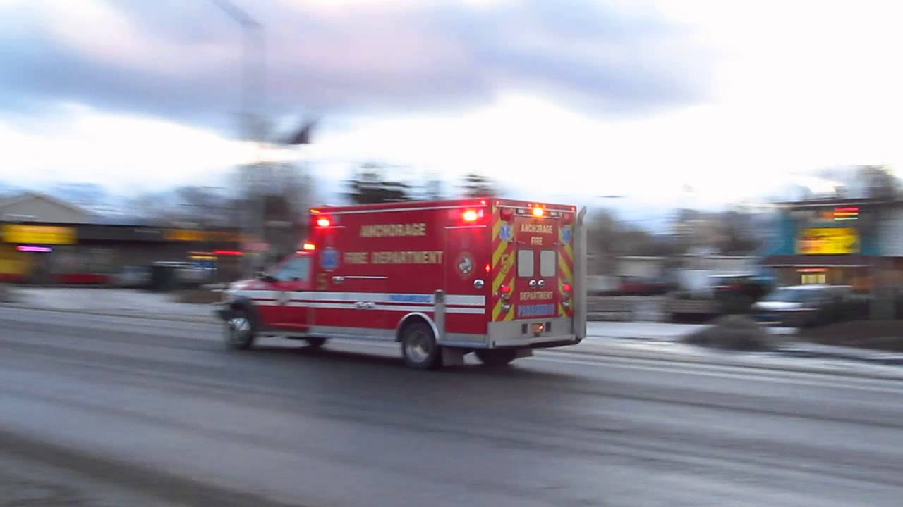 ambulance along spranard anchorage ak 1 2015 - YouTube